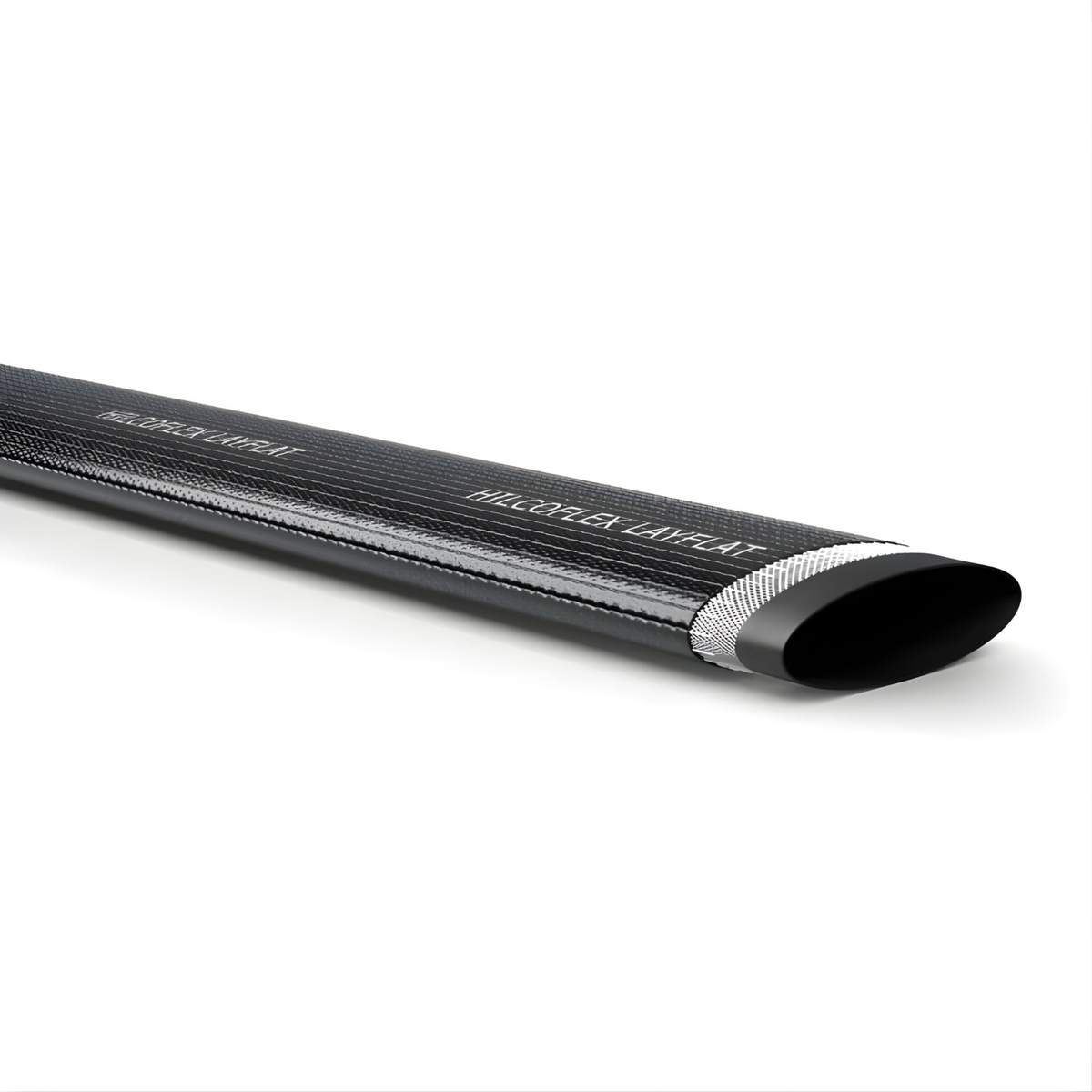 Hilcoflex Heavy Duty Rubber Covered Multipurpose Black Layflat Hose ...